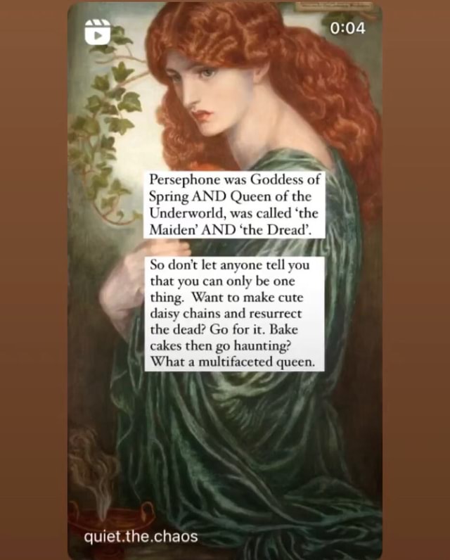 Preach 💪🤘💜 - Persephone was Goddess of Spring AND Queen of the ...