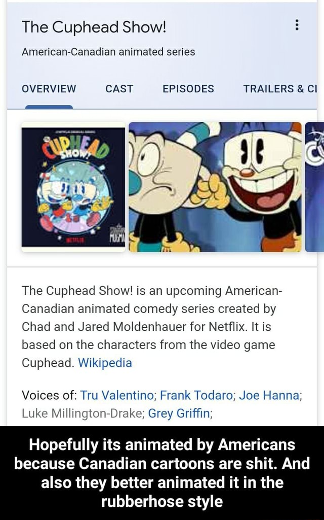 The Cuphead Show! American-Canadian animated series CAST EPISODES ...