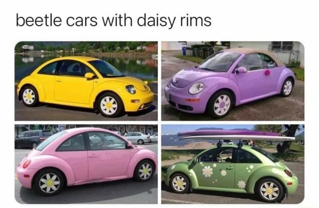 Beetle cars with daisy rims Of (OP - iFunny