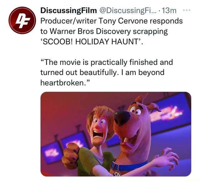 DiscussingFilm @DiscussingFi... Tony Cervone responds to Warner Bros ... DiscussingFilm @DiscussingFi... Tony Cervone responds to Warner Bros ...