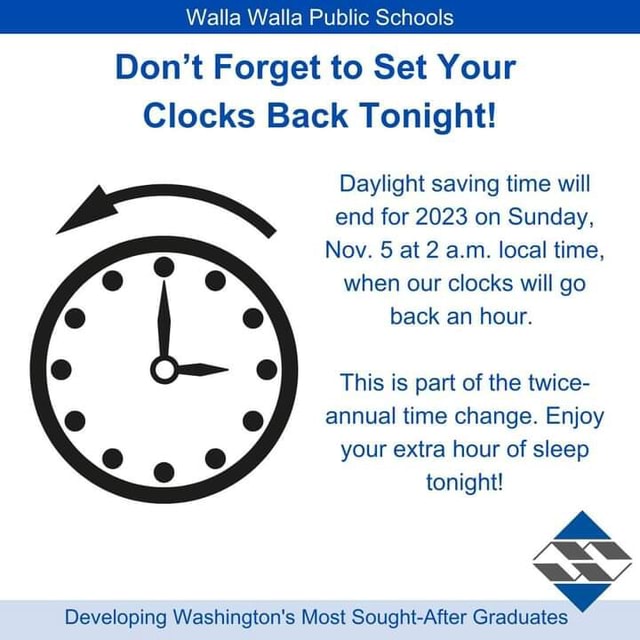Don't Forget to Set Your Clocks Back Tonight! Daylight saving time will ...