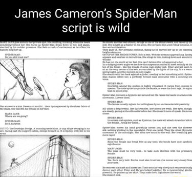 James Cameron's Spider-Man script is wild - iFunny