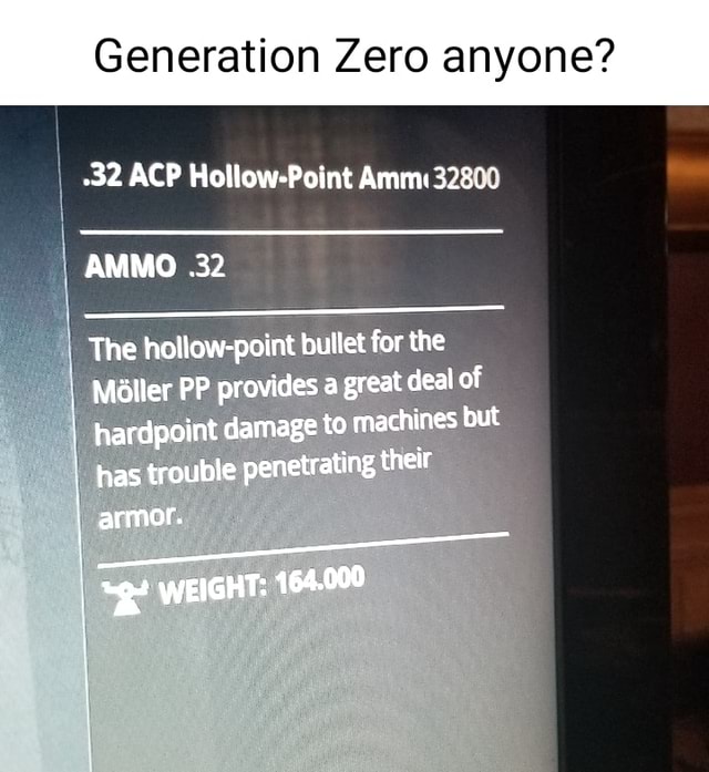 Generation Zero anyone? .32 ACP Hollow-Point 32800 I AMMO .32 The ...