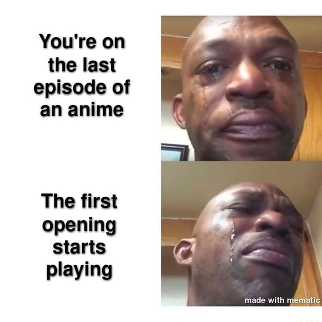 You're on the last episode of an anime The first opening starts playing ...