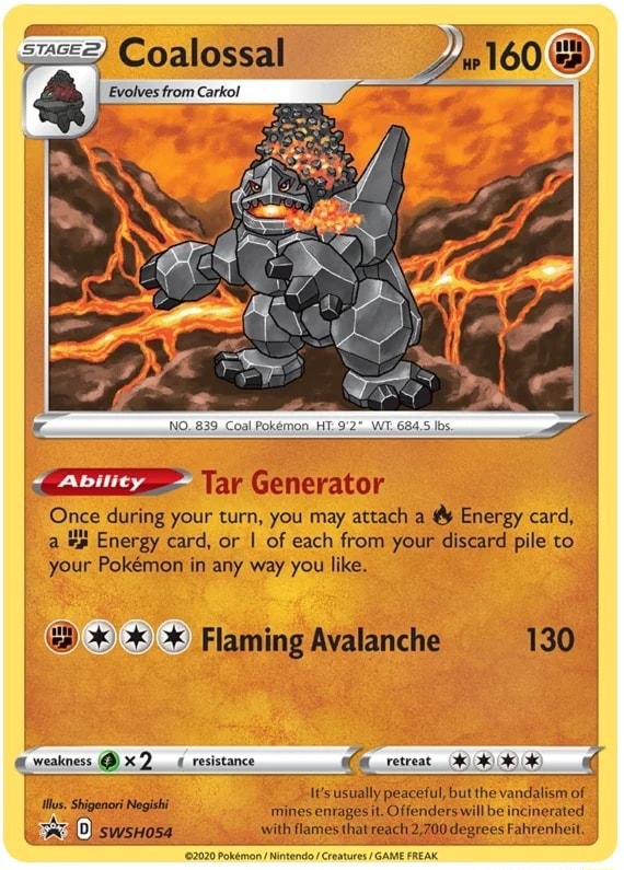 Coalossal Evolves from Carkol Tar Generator Once during your turn, you ...