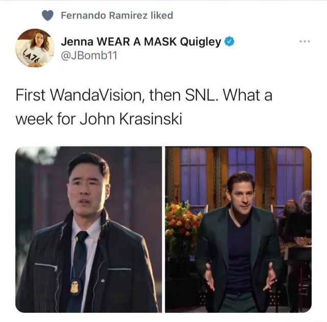 Fernando Ramirez liked Jenna WEAR A MASK Quigley First Wandealvision ...