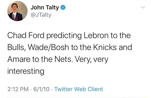 John Talty Y Chad Ford predicting Lebron to the Bulls, Wade/Bosh to the ...