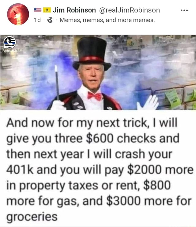 Jim Robinson @realJimRobinson Memes, memes, and more memes. And now for ...