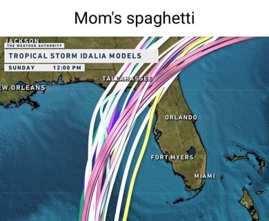 Mom's spaghetti TROPICAL STORM IDALIA MODELS ORLEANS - iFunny