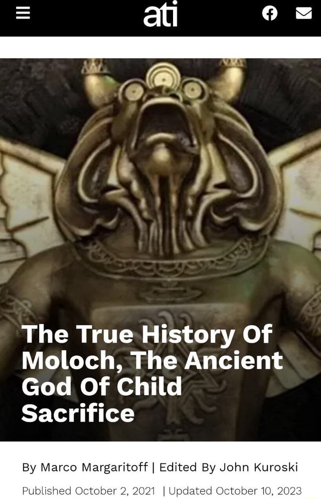 The True History Of Moloch, The Ancient God Of Child Sacrifice By Marco Margaritoff I Edited By ...