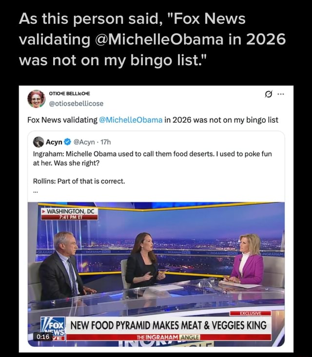 As this person said, "Fox News validating @MichelleObama in 2026 was ...