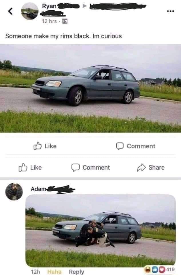 12 hrs Someone make my rims black. Im curious Like comment Like Comment ...