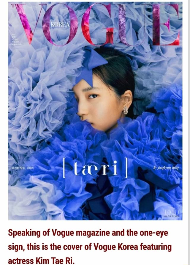 Rr Speaking of Vogue magazine and the one-eye sign, this is the cover ...