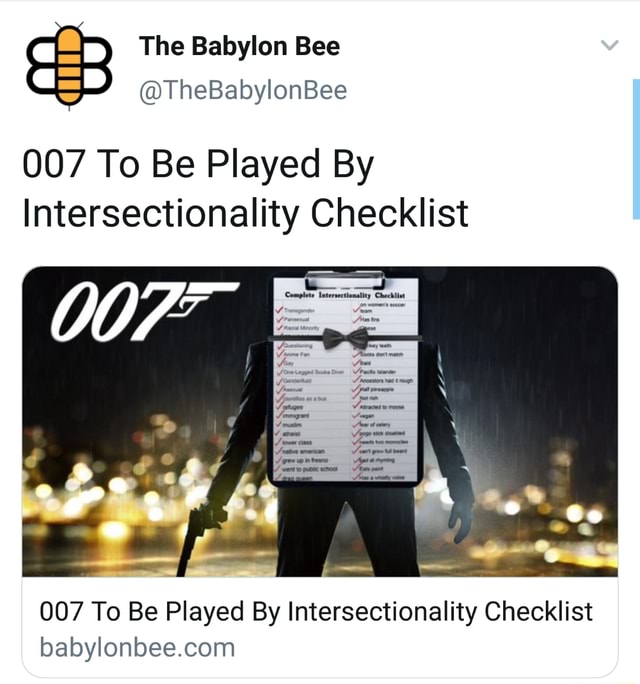 007 To Be Played By Intersectionality Checklist 007 To Be Played By ...