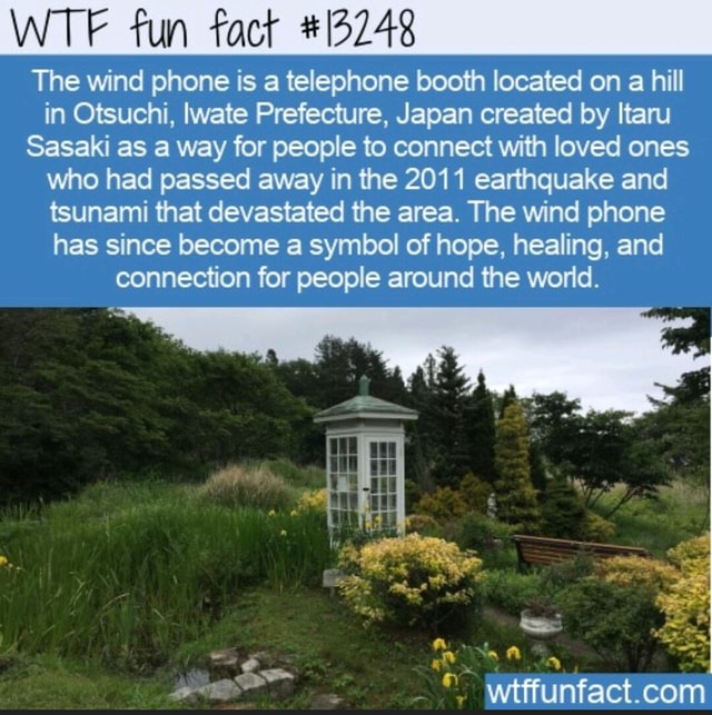 WTF fun fact #13248 The wind phone is a telephone booth located on a ...