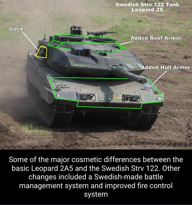 Swedish Strv 122 Tank Leopard Galix Added Roof Armor Added Hull Armor ...