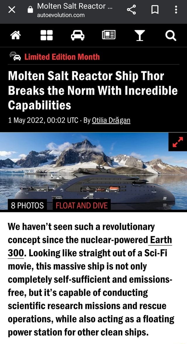 XX @ Molten Salt Reactor ) Y Q @ Limited Edition Month Molten Salt Reactor Ship Thor Breaks the ...