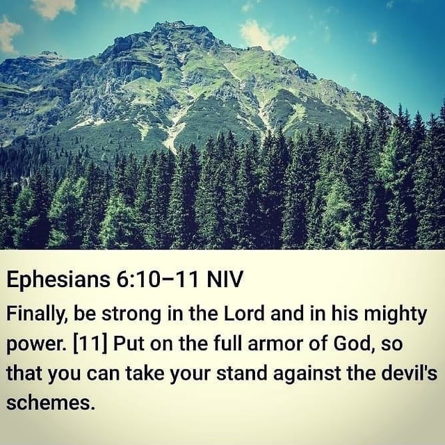 Ephesians NIV Finally, be strong in the Lord and in his mighty power ...