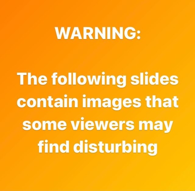 WARNING: The following slides contain images that some viewers may find ...