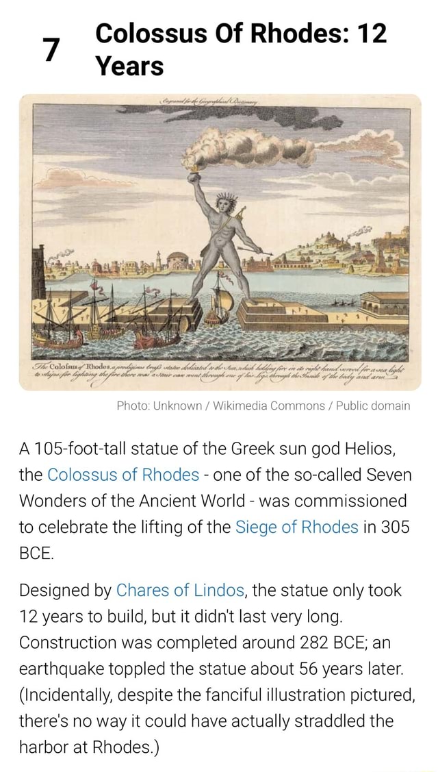 Colossus Of Rhodes: 12 Years Colo Rhodes. te the ham, thay fe Photo ...