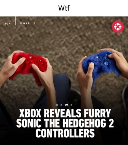 XBOX REVEALS FURRY SONIC THE HEDGEHOG 2 CONTROLLERS - iFunny