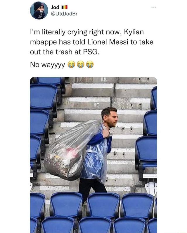 1.0 I'm literally crying right now, Kylian mbappe has told Lionel Messi ...