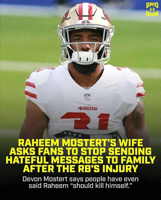 RAHEEM MOSTERT'S WIFE ASKS FANS TO STOP SENDING HATEFUL MESSAGES TO ...