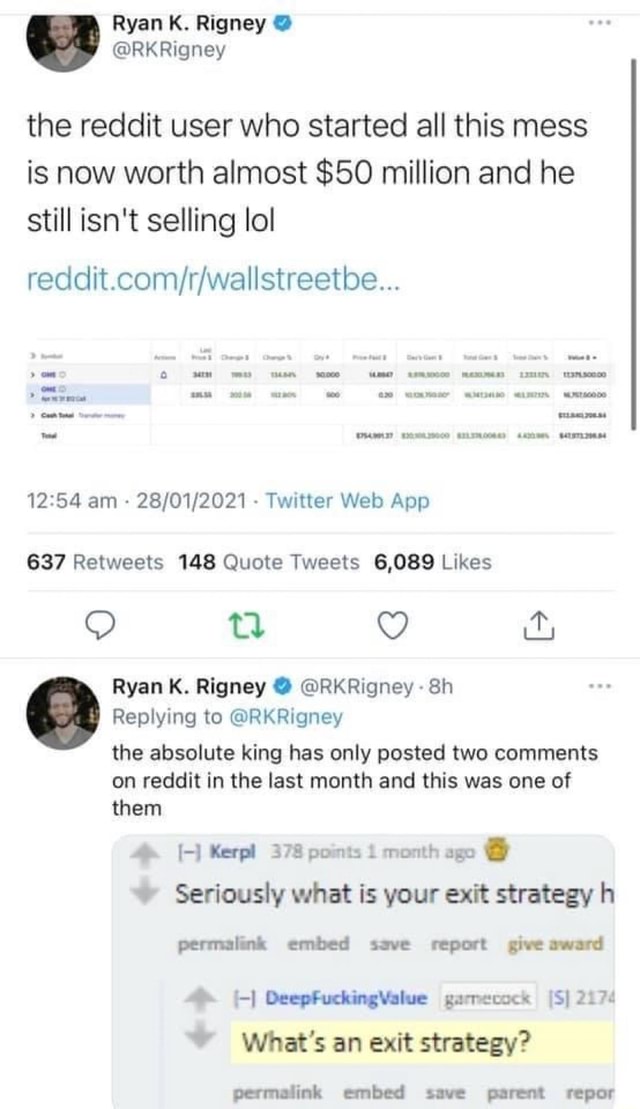 Ryan K. Rigney @ @RKRigney the reddit user who started all this mess is ...