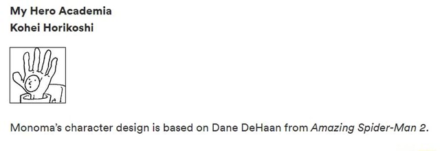 My Hero Academia Kohei Horikoshi Monoma's character design is based on ...