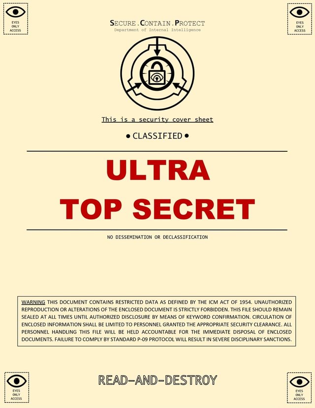 SECURE .CONTAIN. PROTECT Jepartment of Internal Intelligence This is a ...