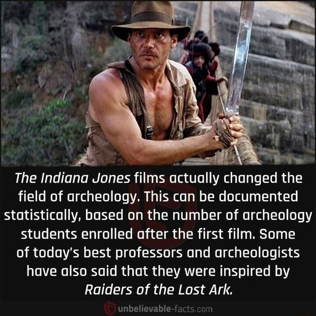 The indiana Jones films actually changed the field of archeology. This ...