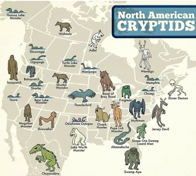 North American CRYPTIDS Shuswaggi Ogopogo Turtl Montiens \ Manipogo ...