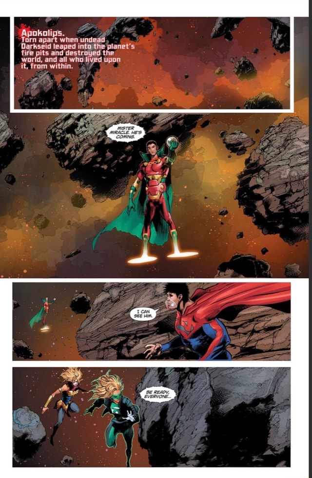 Apokolips. Torn apart when undead Darkseid leaped into the planet's ...