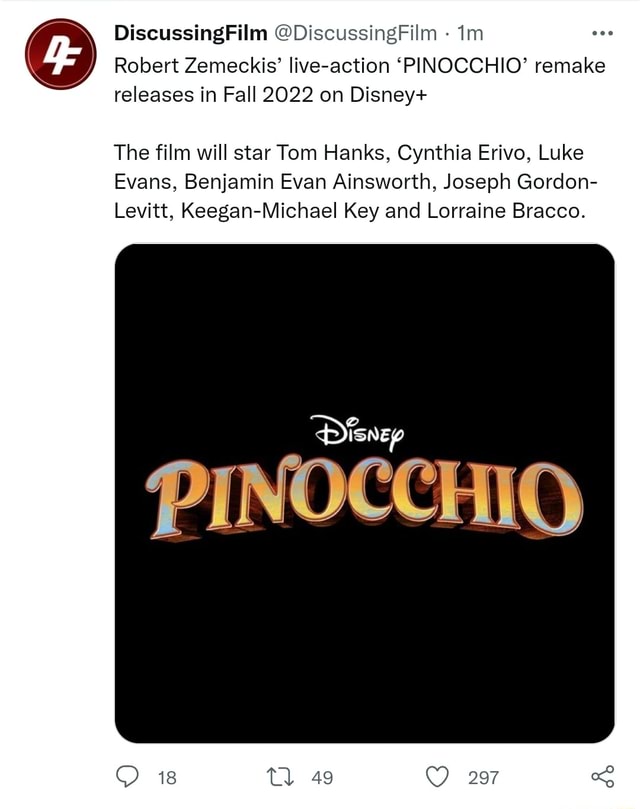 DiscussingFilm @DiscussingFilm im Robert Zemeckis' live-action ...