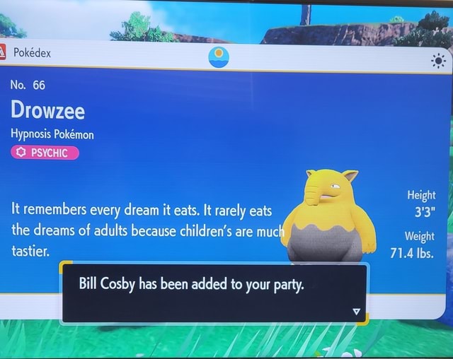 Pokedex No. 66 Drowzee Hypnosis Pokemon PSYCHIC It remembers every ...
