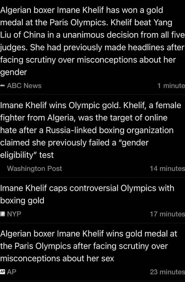 Algerian boxer Imane Khelif has won a gold medal at the Paris Olympics ...