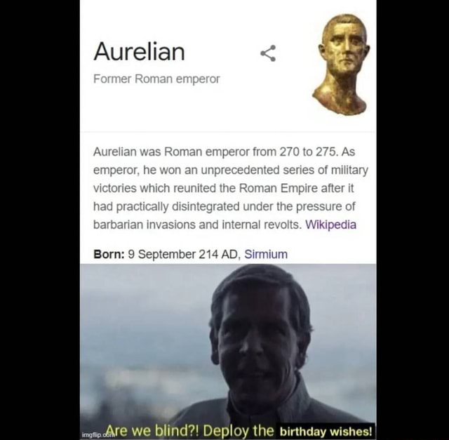 Aurelian Former Roman emperor Aurelian was Roman emperor from 270 to ...