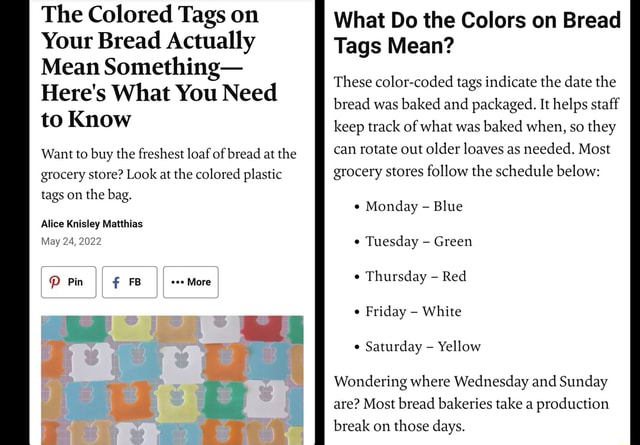 The Colored Tags on What Do the Colors on Bread Your Bread Actually ...