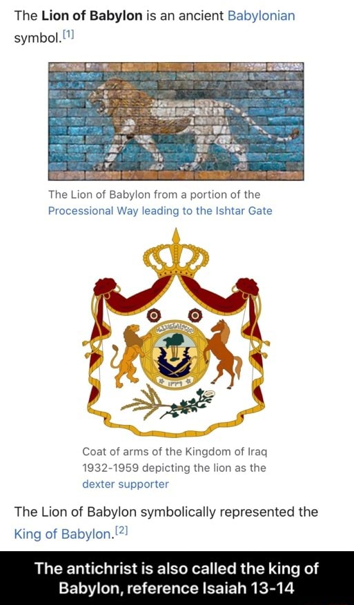 The Lion of Babylon is an ancient Babylonian symbol. The Lion of ...