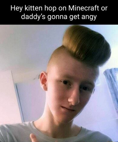 Hey kitten hop on Minecraft or daddy's gonna get angy - iFunny