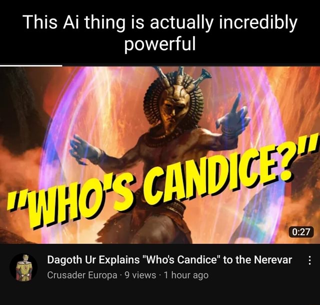 This Ai thing is actually incredibly powerful Dagoth Ur Explains "Who's ...