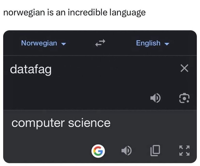 Norwegian is an incredible language Norwegian English datafag computer ...