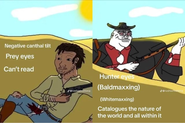 Negative canthal tilt & Prey eyes Can't read Hunter eyes @rushiamishima ...