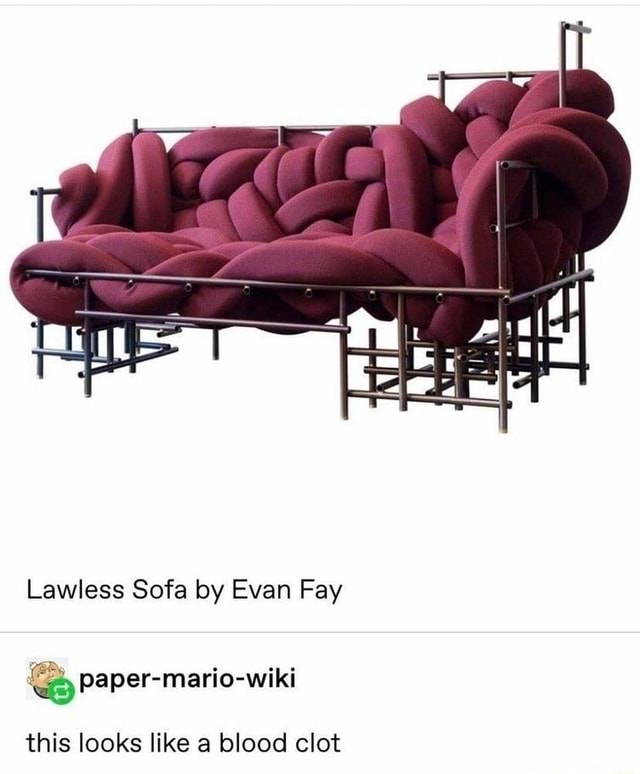 Lawless Sofa by Evan Fay Paper-mario-wiki this looks like blood clot ...
