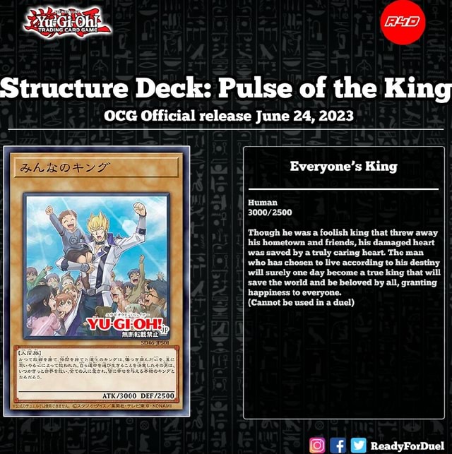 Structure Deck: Pulse of the King OCG Official release June 24, 2023 Everyone's King Human I ...