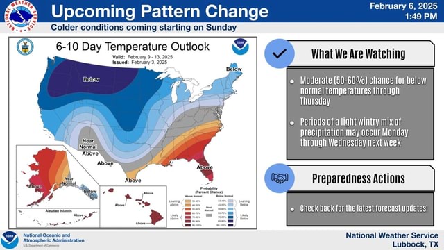 Upcoming Pattern Change Colder conditions coming starting on Sunday National Oceanic and 6-10 ...