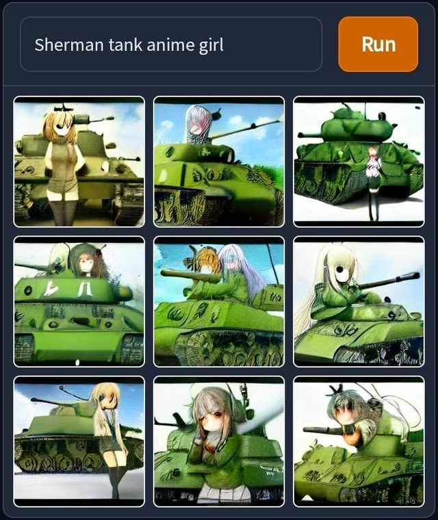Sherman tank anime girl Run - iFunny