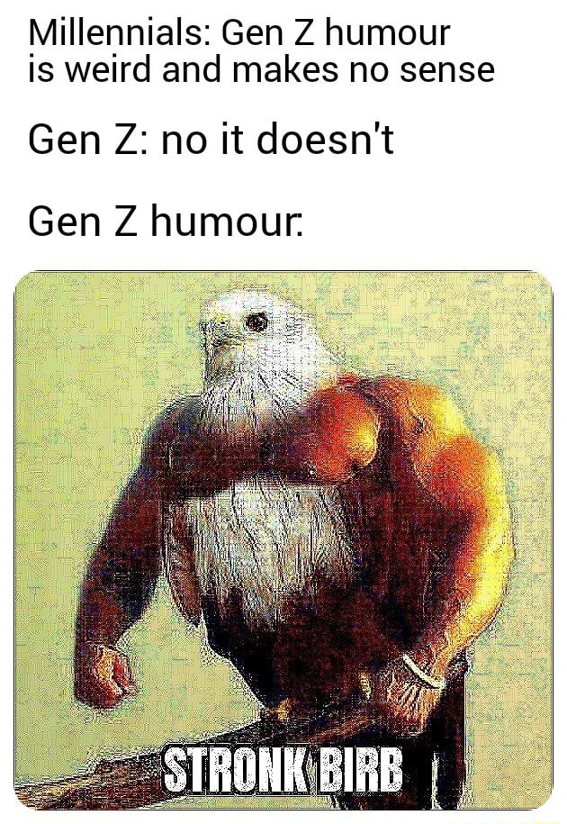 Millennials: Gen Z humour is weird and makes no sense Gen Z: no it ...