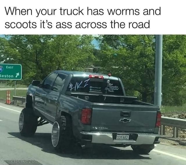 When your truck has worms and scoots it's ass across the road - America ...