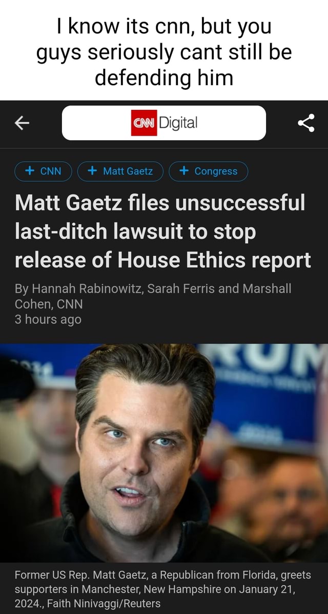 I know its cnn, but you guys seriously cant still be defending him ...